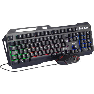 Intempo LED Gaming Keyboard and Mouse Set USB for PC Laptop Console ...