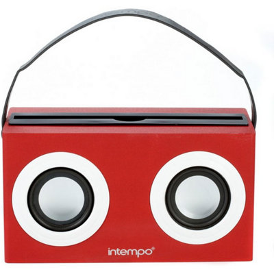 Intempo Red Blaster Portable Dual Speaker System USB Aux Battery Powered