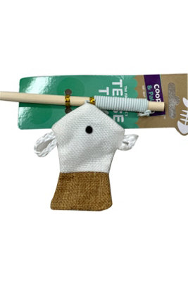 Interactive Cat Teaser Stick Toy With Linen Fish Mouse Pole