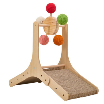 Interactive Rotating Cat Scratcher with 5 Colorful Sisal Balls, 58 cm W ...