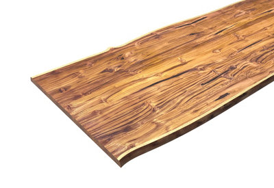 INTERBUILD Teak Full Length Lamella Panel, 2 Side Live-edge, clear ...