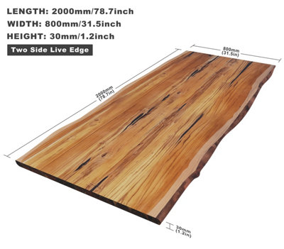 INTERBUILD Teak Full Length Lamella Panel, 2 Side Live-edge, clear ...