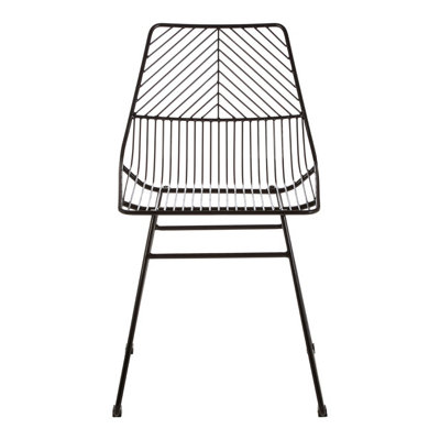 Interioirs by Premier Small Black Metal Wire Chair, Comfortable Metal ...