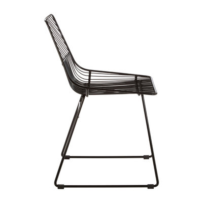 Interioirs by Premier Small Black Metal Wire Chair, Comfortable Metal ...