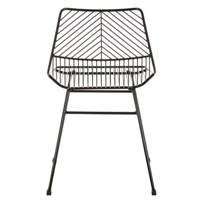 Interioirs by Premier Small Black Metal Wire Chair, Comfortable Metal ...