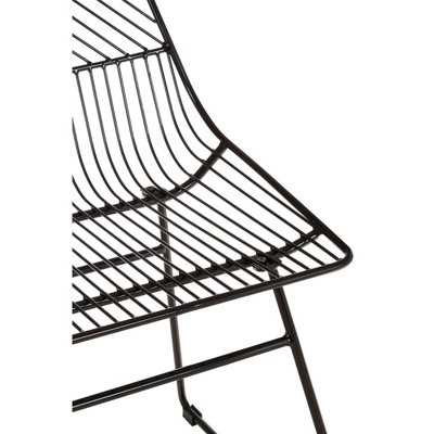 Interioirs by Premier Small Black Metal Wire Chair, Comfortable Metal ...