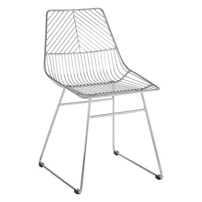 Interioirs by Premier Sturdy Small Chrome Metal Wire Chair, Metal Chair ...