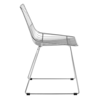 Interioirs by Premier Sturdy Small Chrome Metal Wire Chair, Metal Chair ...