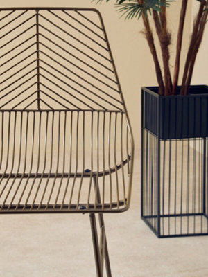Interioirs by Premier Wire Design Bronze Metal Wire Bar Chair, Metal ...