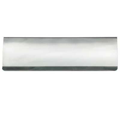 Interior Letterbox Plate Tidy Cover Flap 300 x 95mm Satin Steel & Chrome