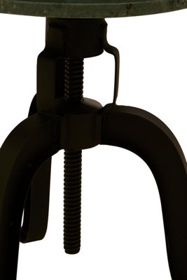 Interiors by Premier 3 Leg Bar Stool With Green Marble Top, Plush Black ...