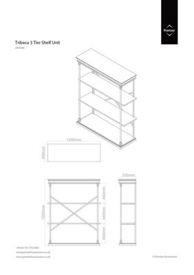 Interiors by Premier 3 Tier Shelf Unit, Industrial Shelving Unit ...