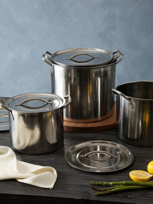 Interiors by Premier 4 Pc Stainless Steel Stockpot Set, Stainless Steel ...
