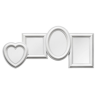 Interiors By Premier 4 Photo White Plastic Multi Photo Frame,Four ...