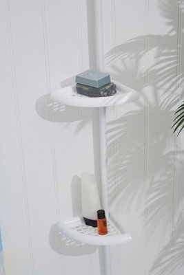 Interiors By Premier 4 Tier White Corner Storage Unit, Steel Frame ...