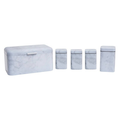 Interiors by Premier 5 Pc Marble Effect Kitchen Storage Set, Kitchen ...