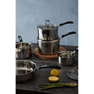 Interiors by Premier 5 Pc Stainless Steel Cookware Set, Kitchen Pots ...