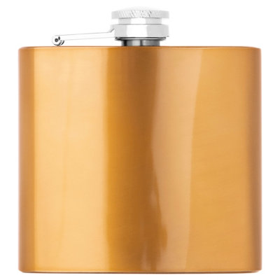 Interiors by Premier 5oz Gold Finish Hip Flask, Stylish Stainless Steel ...