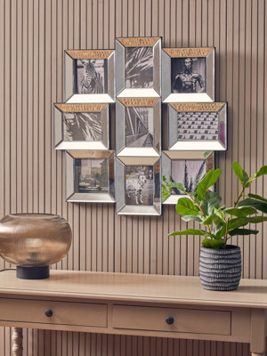 Interiors by Premier 9 Photo Mirrored Collage Frame