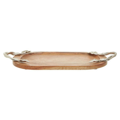 Interiors by Premier Acacia Oval Serving Tray, Wooden Food Platter ...
