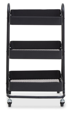 Interiors by Premier Acero Three Tier Black Trolley | DIY at B&Q