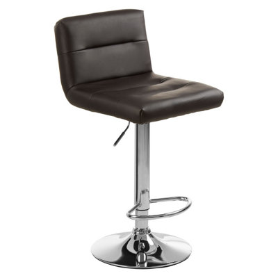 Interiors By Premier Adjustable Height Black Seat Bar Stool With Chrome ...