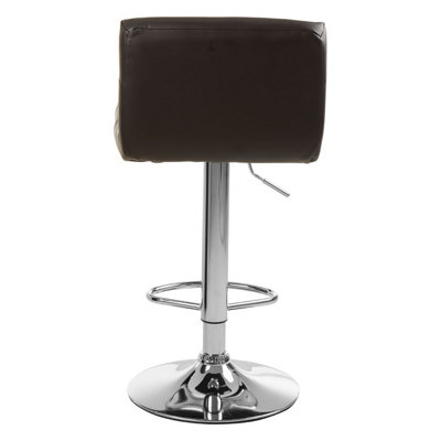 Interiors By Premier Adjustable Height Black Seat Bar Stool With Chrome ...