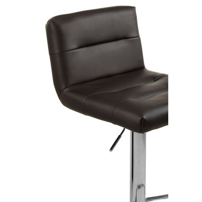 Interiors By Premier Adjustable Height Black Seat Bar Stool With Chrome ...