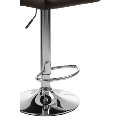 Interiors By Premier Adjustable Height Black Seat Bar Stool With Chrome ...
