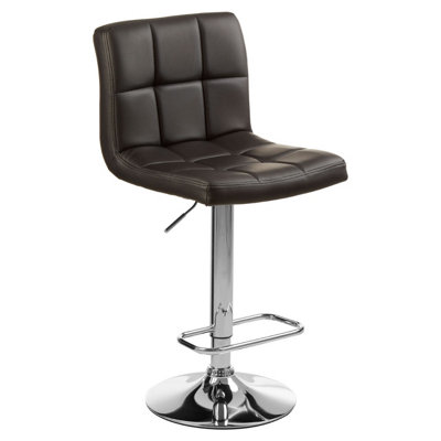 Interiors By Premier Adjustable Height Quilted Bar Stool With Chrome ...
