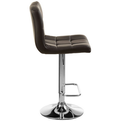 Interiors By Premier Adjustable Height Quilted Bar Stool With Chrome ...