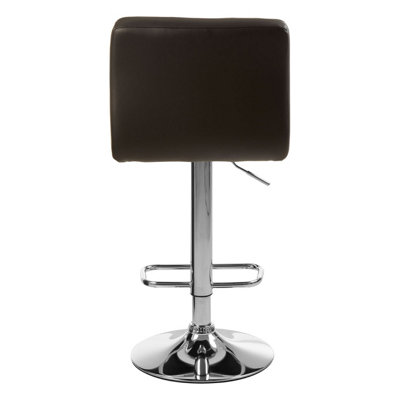 Interiors By Premier Adjustable Height Quilted Bar Stool With Chrome ...