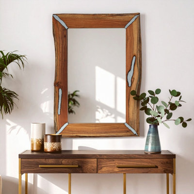 Interiors by Premier Almora Natural Wood Wall Mirror | DIY at B&Q