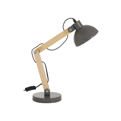Interiors By Premier Ambiant Grey Wood And Metal Table Lamp, Versatile ...