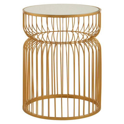 Interiors by Premier Avantis Gold Metal Wireframe Round Side Table ...