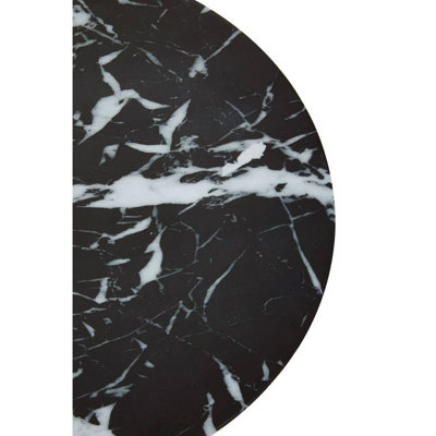 Interiors by Premier Avola Black Marble Effect Top Gold Base Side Table