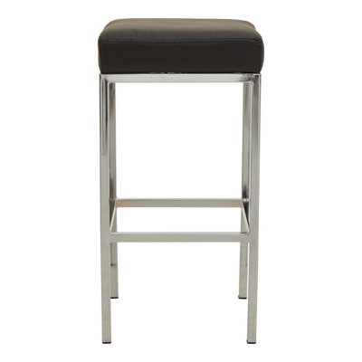 Interiors by Premier Baina Black Pu And Chrome Finish Bar Stool