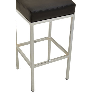 Interiors by Premier Baina Black Pu And Chrome Finish Bar Stool