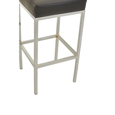 Interiors by Premier Baina Dark Grey And Chrome Finish Bar Stool