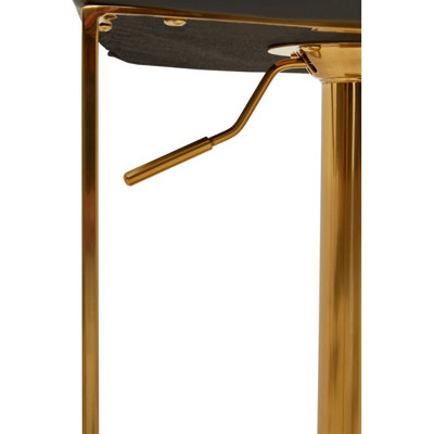 Interiors by Premier Baina Dark Grey And Gold Square Base Bar Stool