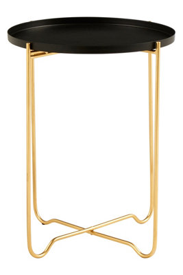 Interiors by Premier Black Finish Round Top Side Table