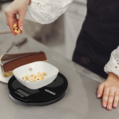 Interiors by Premier Black Glass 2kg Digital Kitchen Scale, Accurate ...