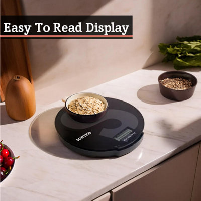 Interiors by Premier Black Glass 2kg Digital Kitchen Scale, Accurate ...