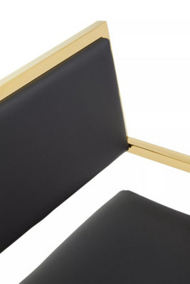 Interiors by Premier Black Leather Effect Dining Chair, Cut-Out Back ...