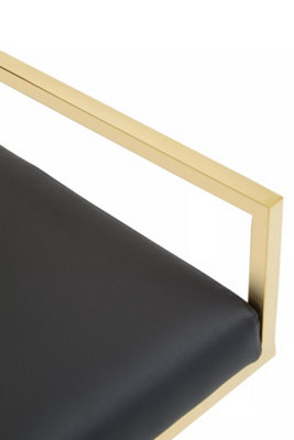 Interiors by Premier Black Leather Effect Dining Chair, Cut-Out Back ...