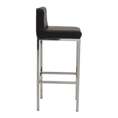 Interiors by Premier Black PU and Chrome Finish Bar Chair, Glam Touch ...