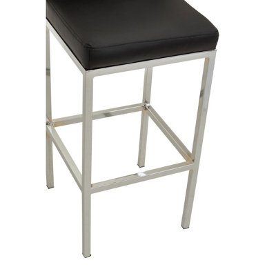 Interiors by Premier Black PU and Chrome Finish Bar Chair, Glam Touch ...