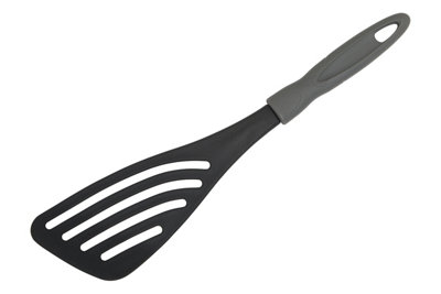 INTERIORS BY PREMIER BLACK SLOTTED SPATULA OR TURNER WITH GREY HANDLE ...