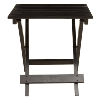 Interiors by Premier Black Wood Folding Table Outdoor Robust Collapsible Folding Table for Garden Coffee Table