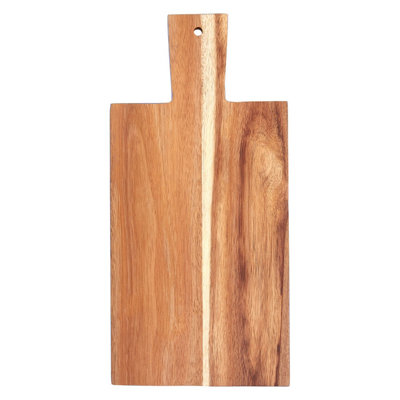 Interiors by Premier Blue Edge Rectangular Chopping Board, Natural Wood ...